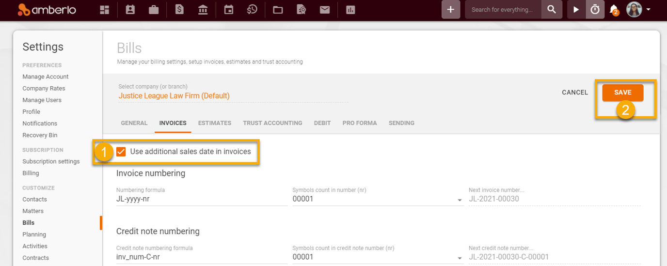 How to set Invoices Settings?
